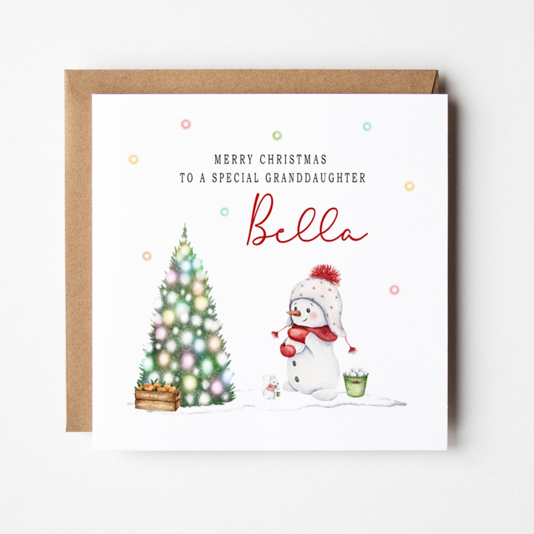 Cute Christmas Card for Girls Christmas Tree Snow Scene - Etsy UK