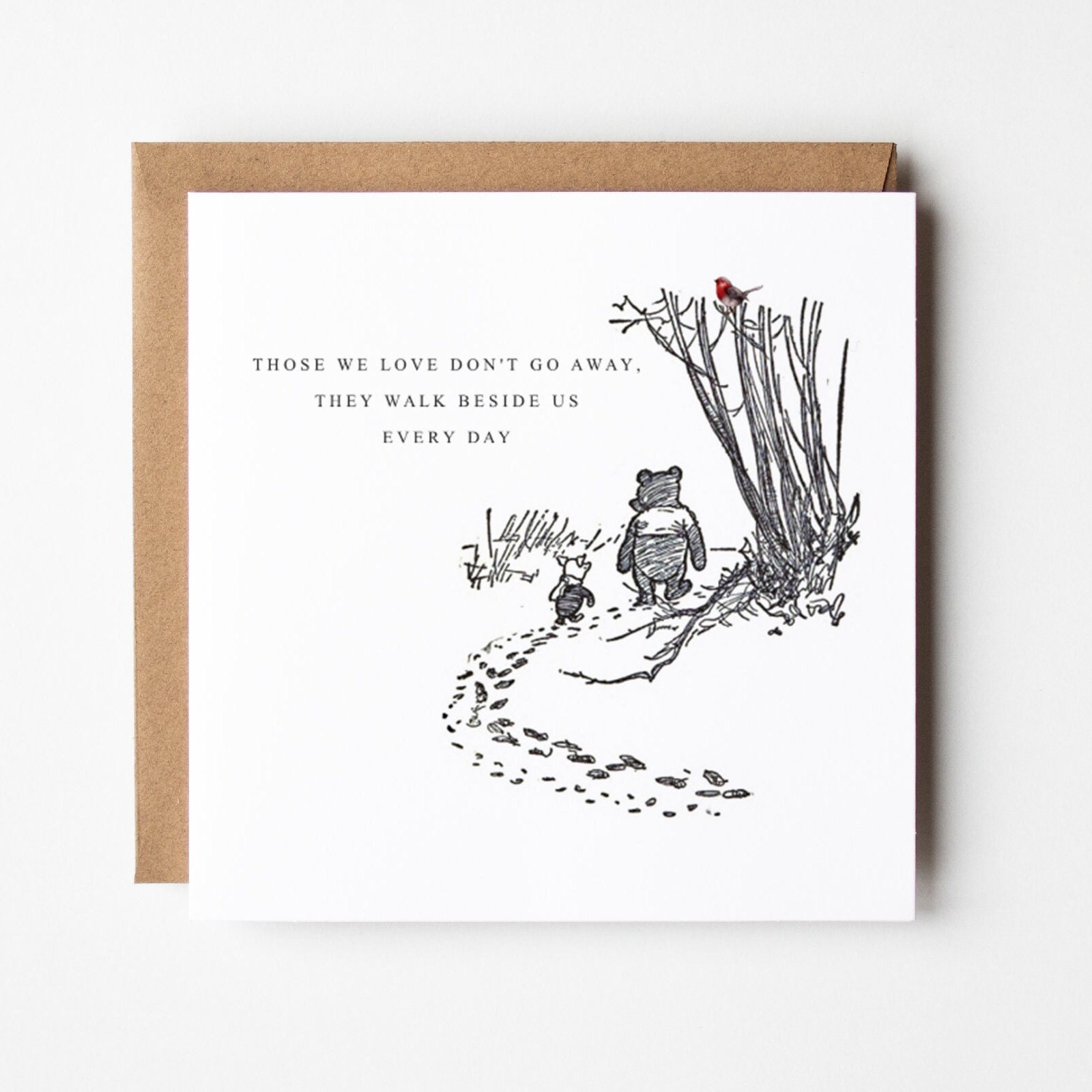 Winnie the Pooh Sympathy Card, Robin, Bereavement Card, Winnie the Pooh ...