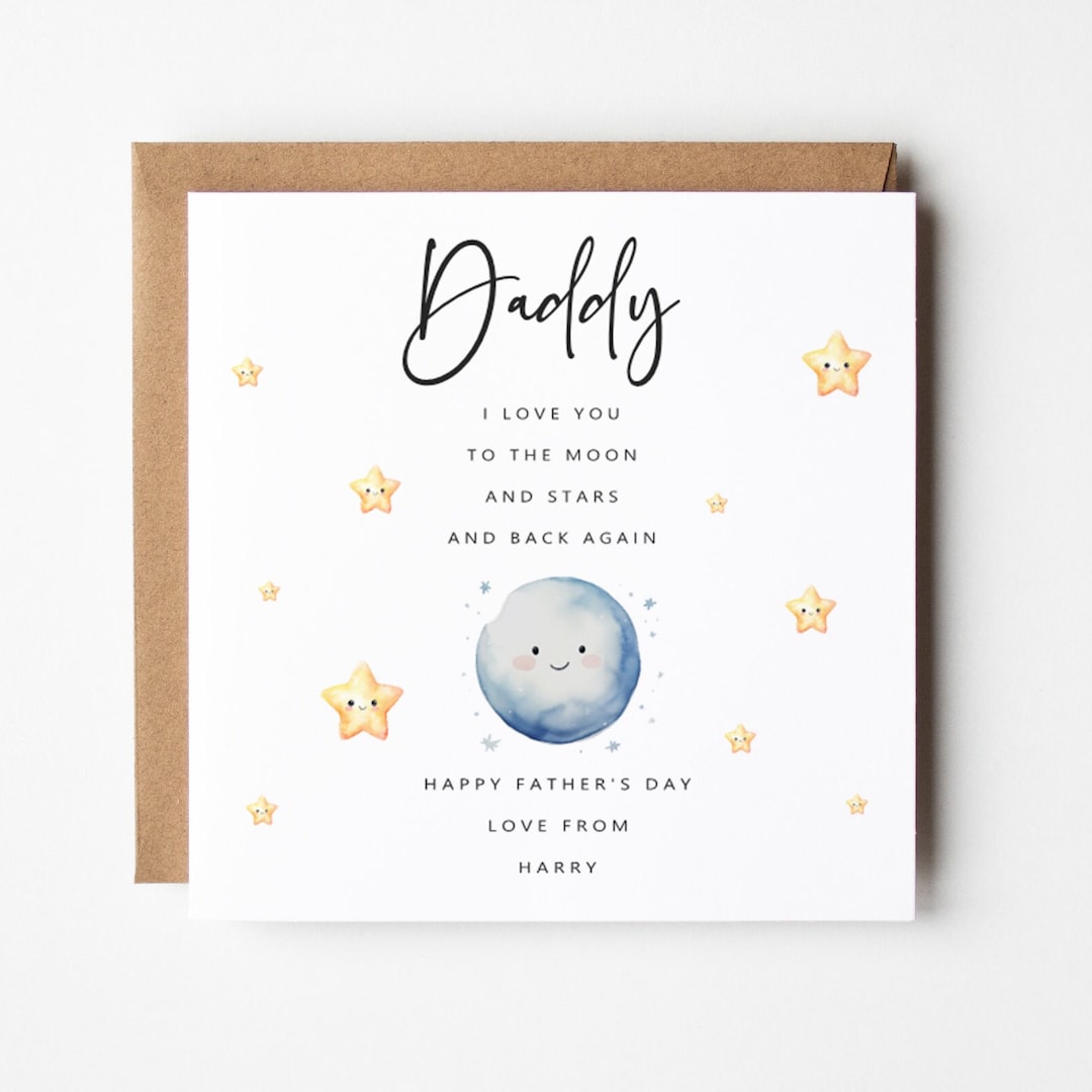 To the Moon Father's Day Card, Moon and Stars and Back Again, 1st ...
