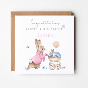 Big Sister Peter Rabbit Card, Baby Sister, Baby Brother, New Baby ...
