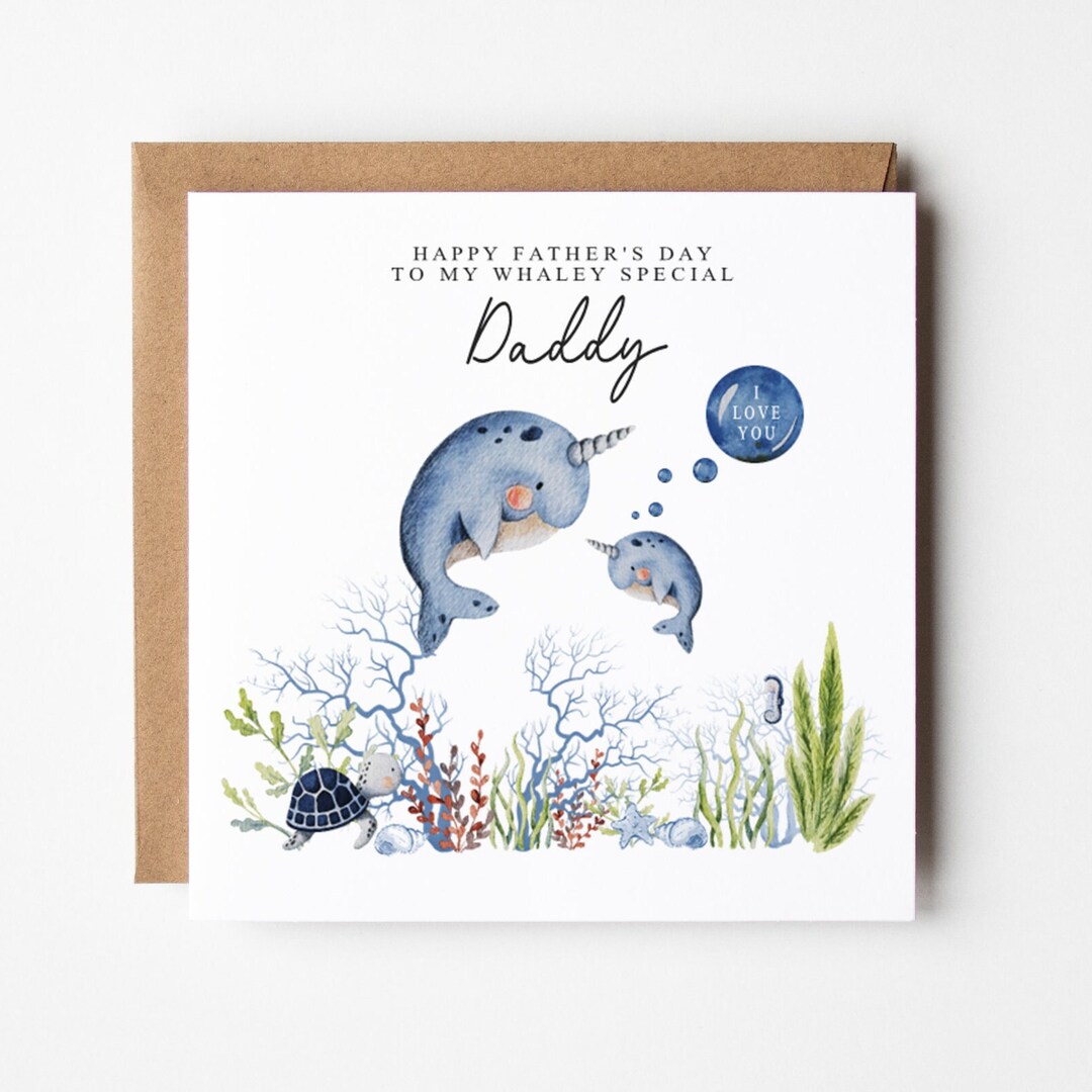 Whaley Special Fathers Day Card, 1st Father's Day From Baby, Narwhal ...