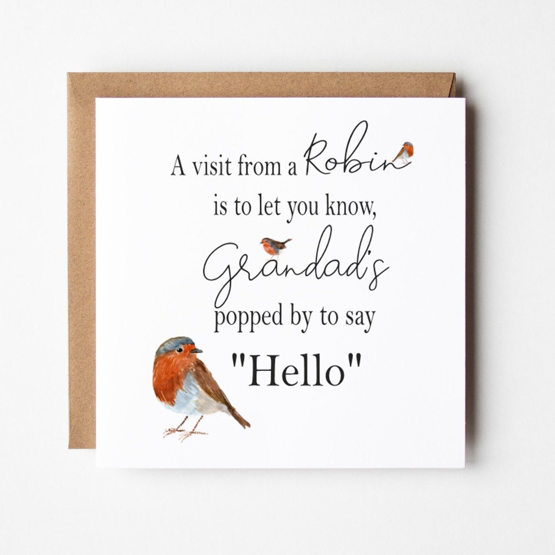 In Memory Of, Robin Greeting Card, A Visit From a Robin, Sympathy Card ...