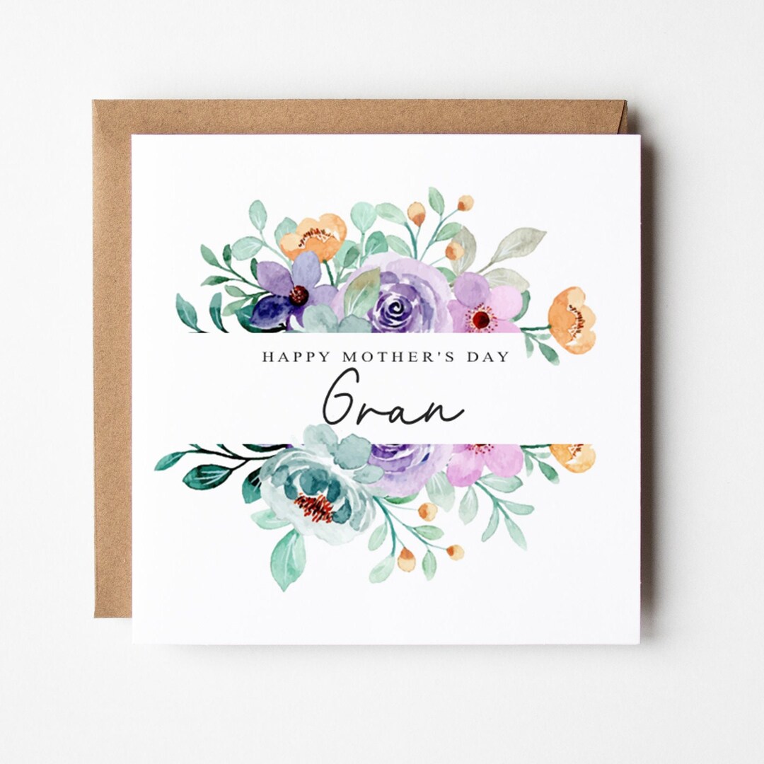 Any Relation Personalised Floral Mother's Day Card, Granny, Aunty ...
