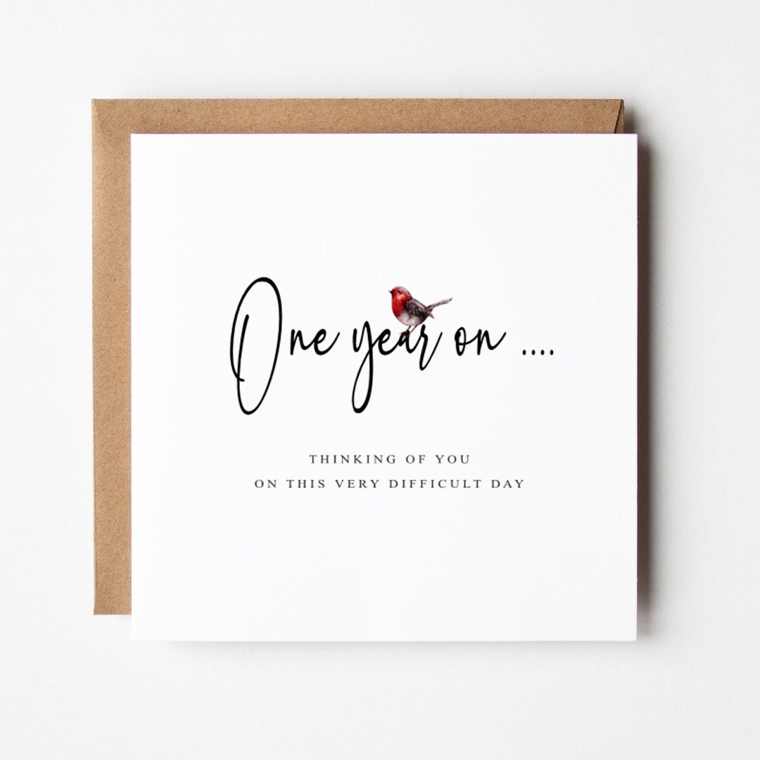 Anniversary of Death Card, One Year On, Robin Memorial Card ...