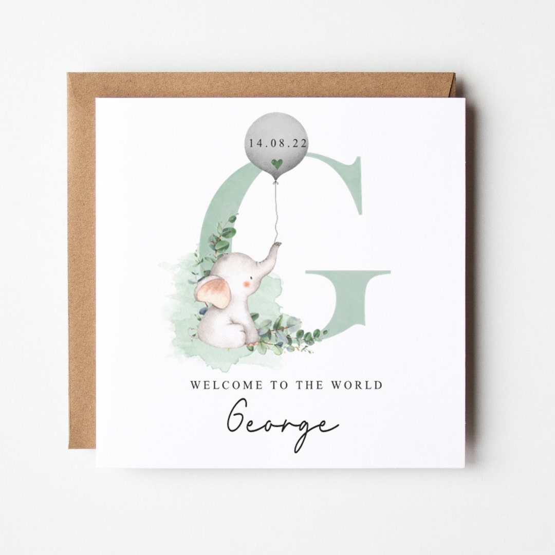 Personalised New Baby Gender Neutral Card, Boy or Girl Birth, Gender ...