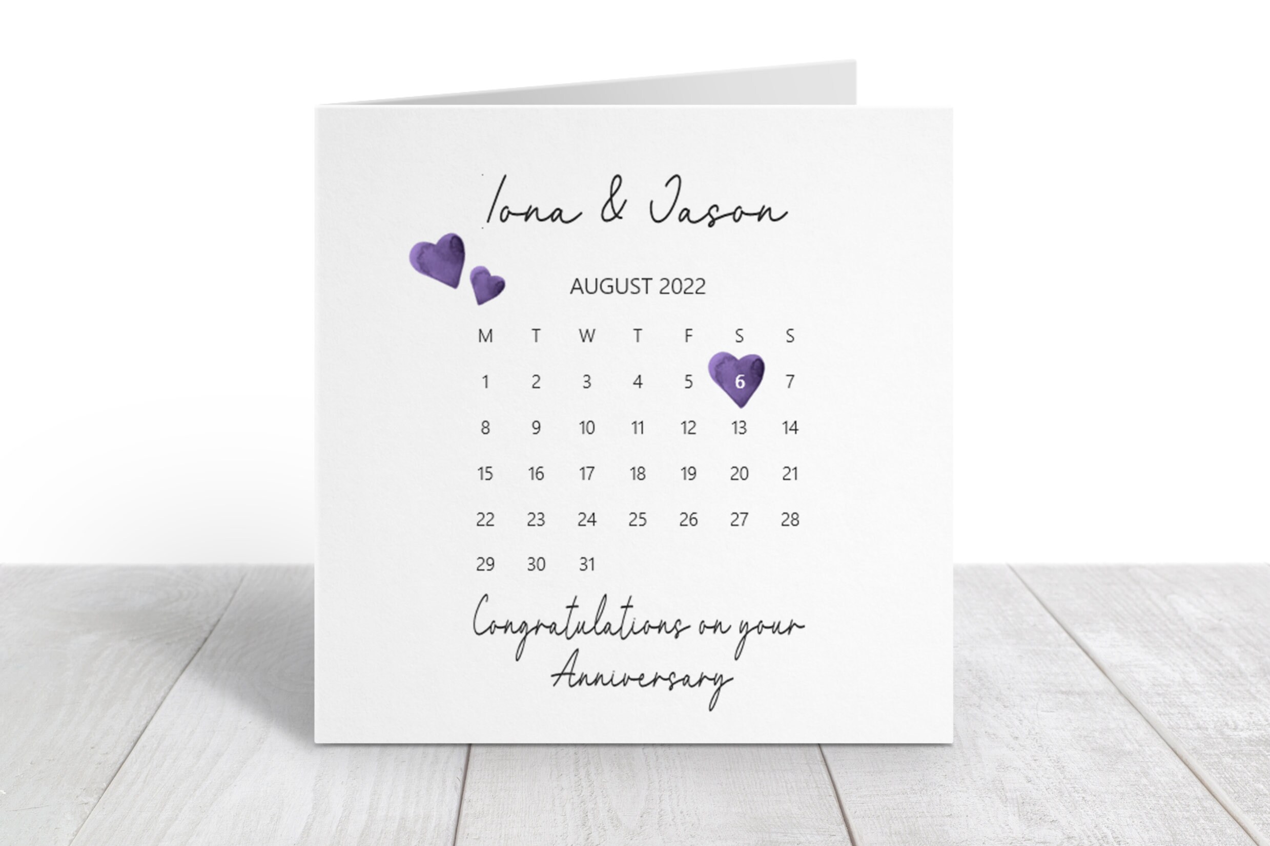 Personalised Calendar Wedding Card Calendar Card Forever Day - Etsy UK
