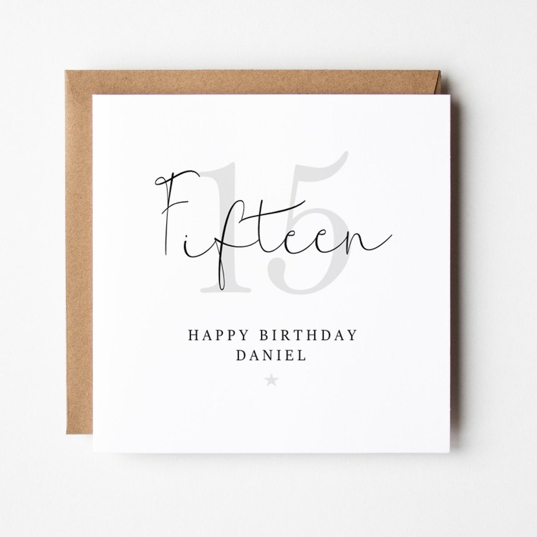 Personalised 15th Birthday Card, Teenager, Teenage Milestone Birthday ...