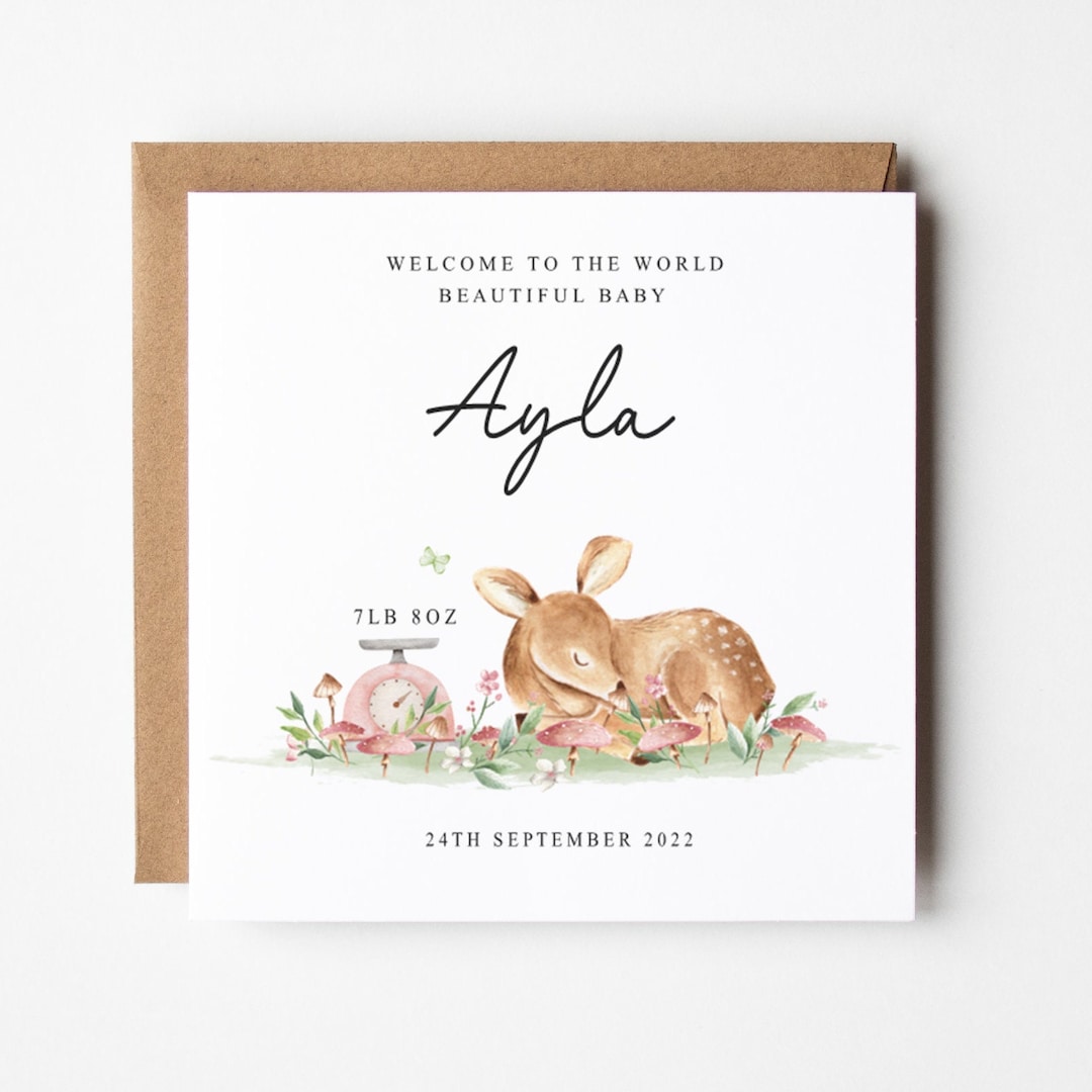 Baby Girl Birth Card, New Baby Girl, Baby Niece, Daughter Birth ...