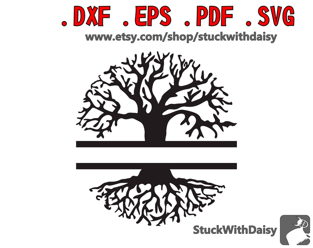 Split Tree of Life for Family Name Digital Download Vector Cricut Cameo ...