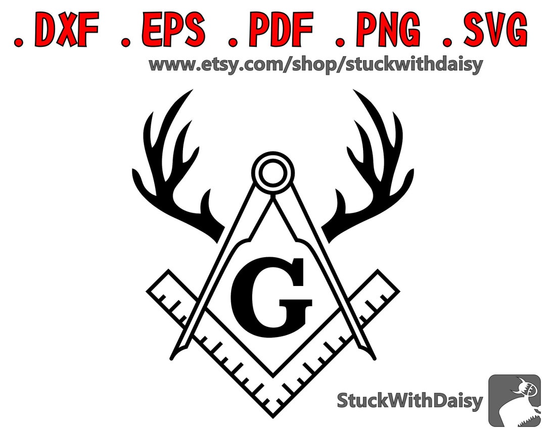 Freemason Masonic Compass Square Antlers Digital Download Vector Cricut ...