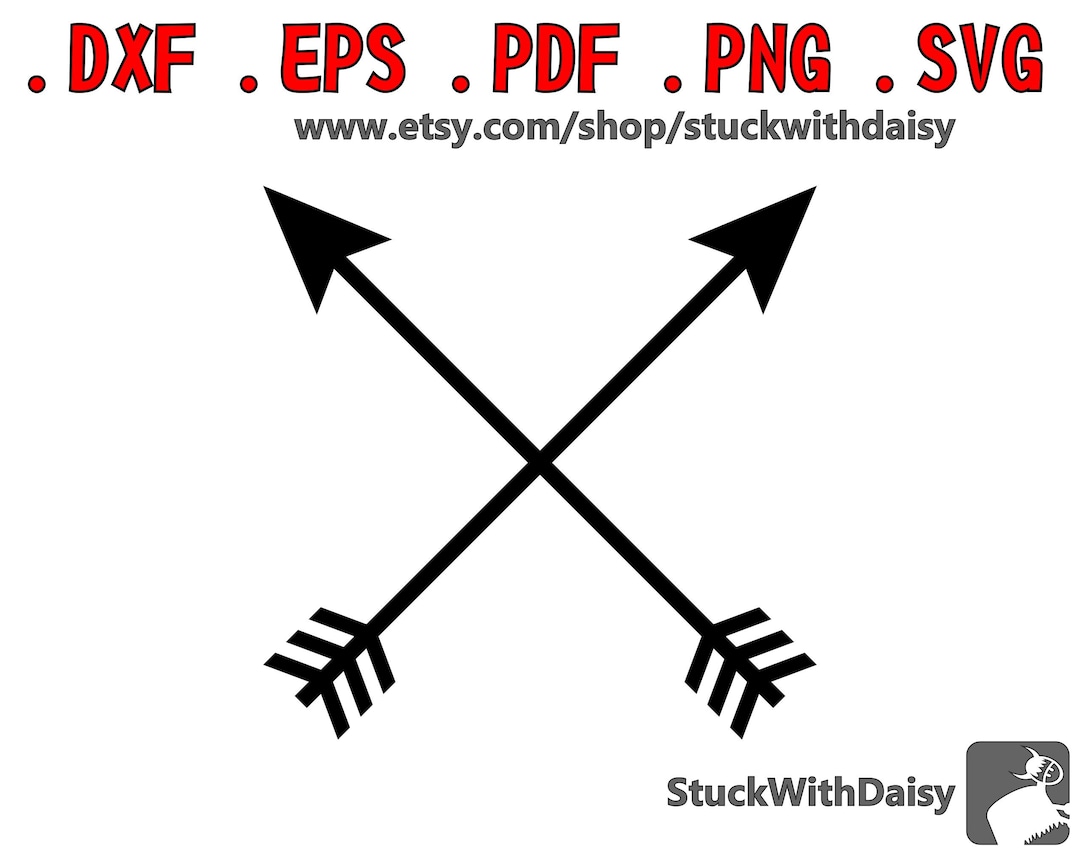 Crossed Arrows Digital Download Vector Cricut Cameo Portrait Silhouette ...