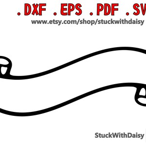5x Pack Banner Ribbon Digital Download Vector Cricut Cameo Portrait Dxf ...