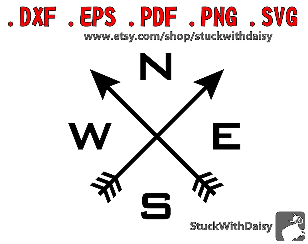 NESW Crossed Arrows Compass Bundle Digital Download Vector Cricut Cameo ...