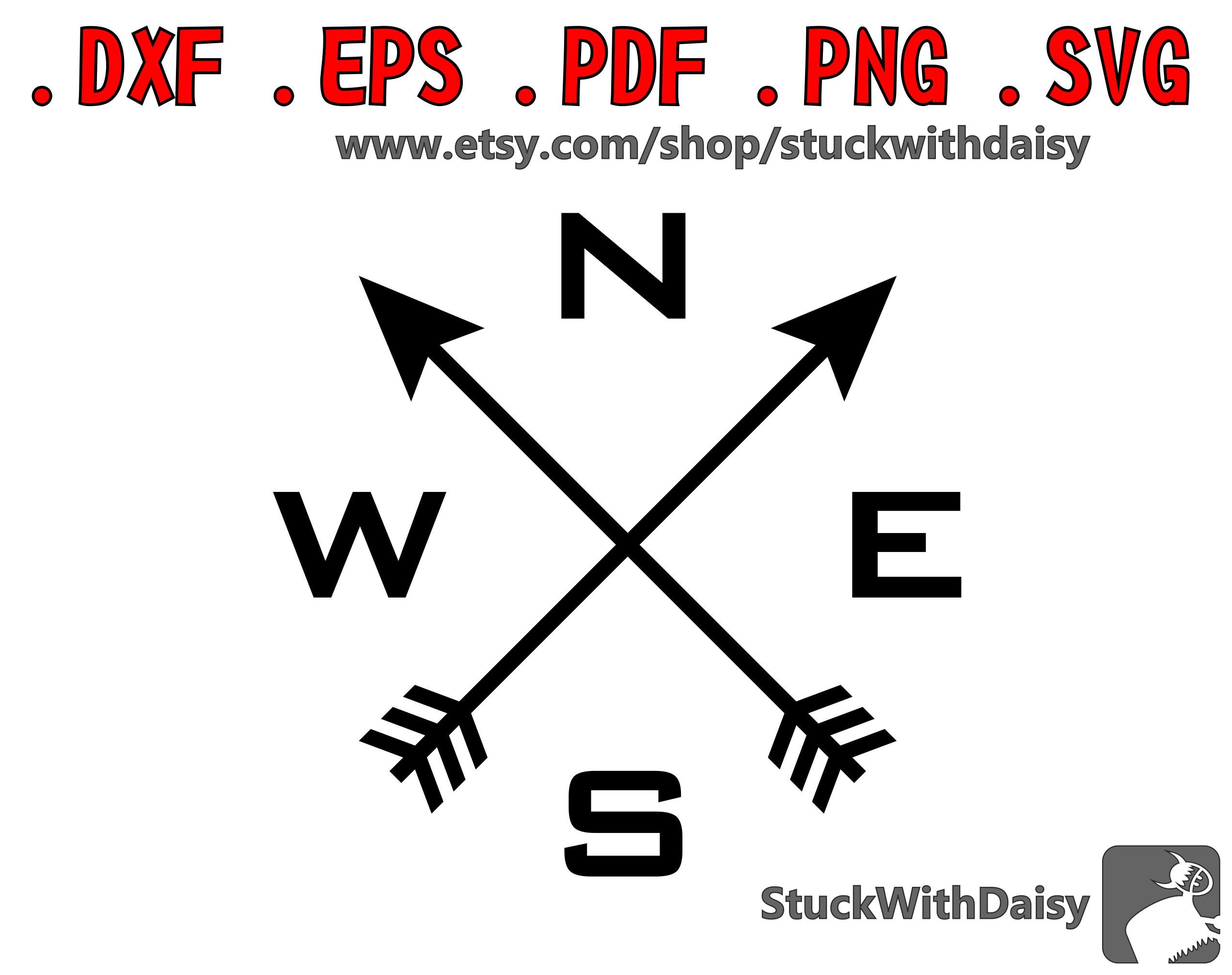 NESW Crossed Arrows Compass Bundle Digital Download Vector Cricut Cameo ...