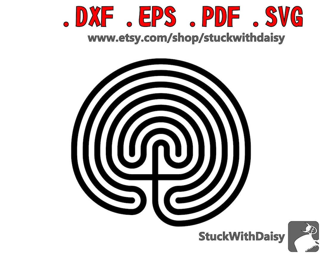 Labyrinth 7 Bar Circuit Digital Download Vector Cricut Cameo Portrait ...