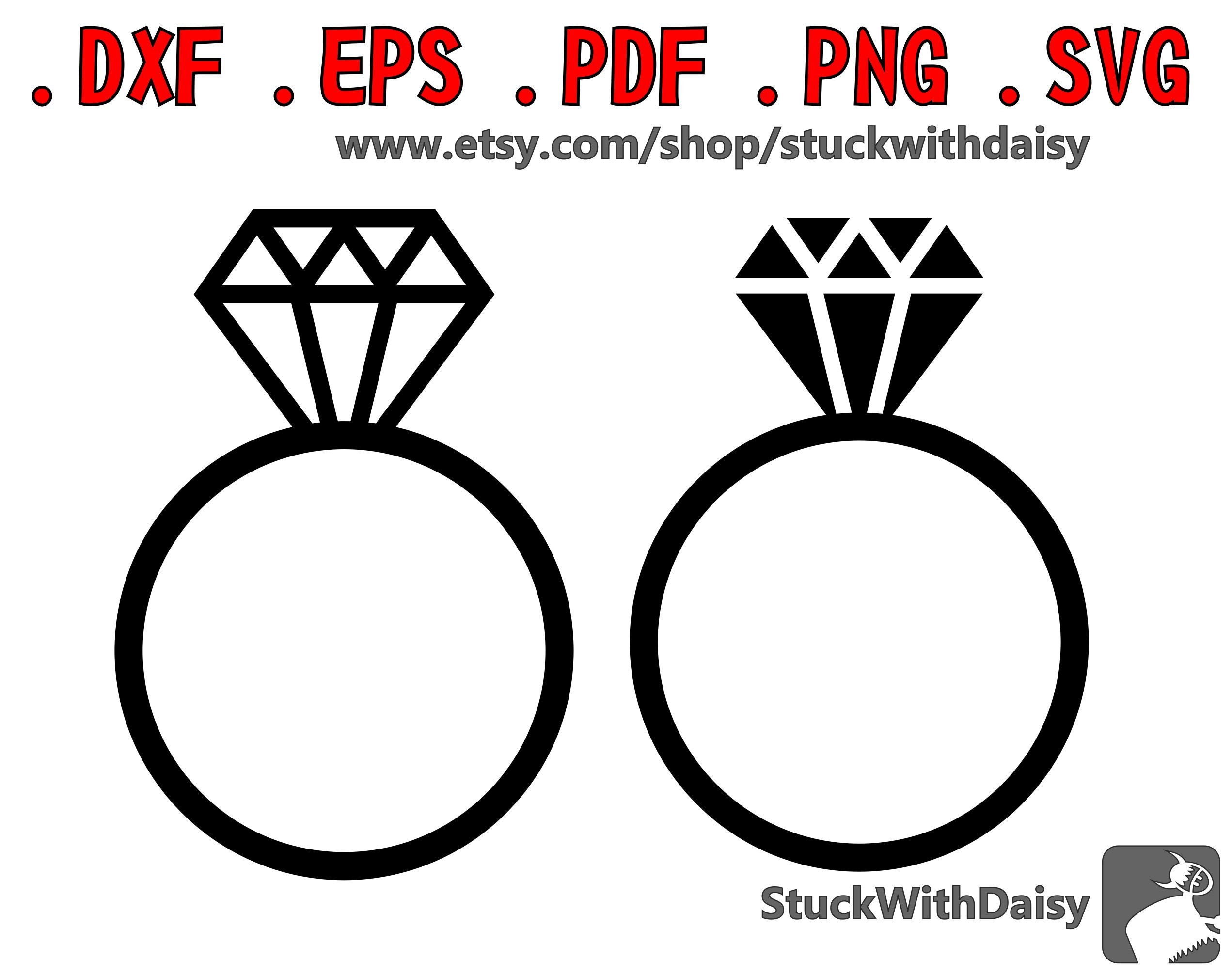2x Diamond Ring 2 Pack Digital Download Vector Cricut Dxf Eps Pdf Svg ...