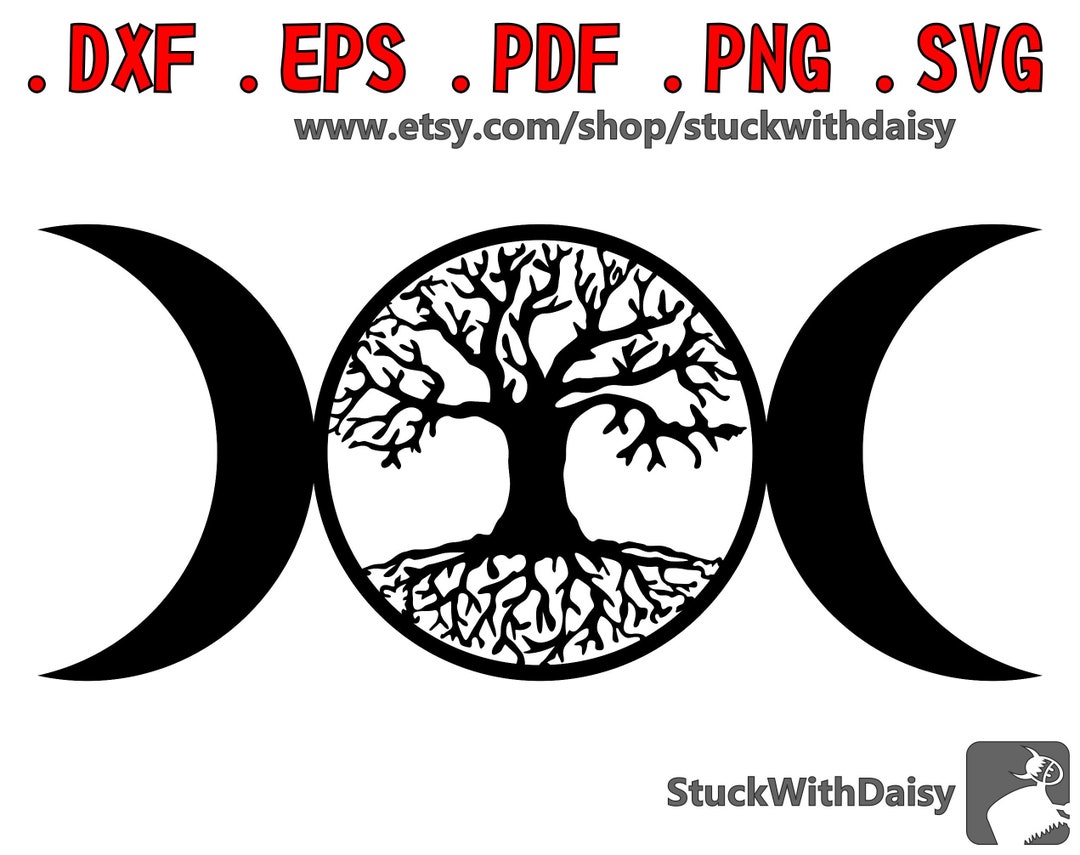 Triple Moon Tree of Life Digital Download Vector Cricut Cameo Dxf Eps ...