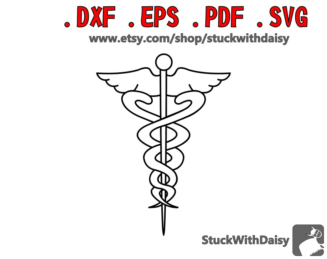 Caduceus Digital Download Vector Cricut Cameo Portrait Dxf Eps Pdf Svg ...