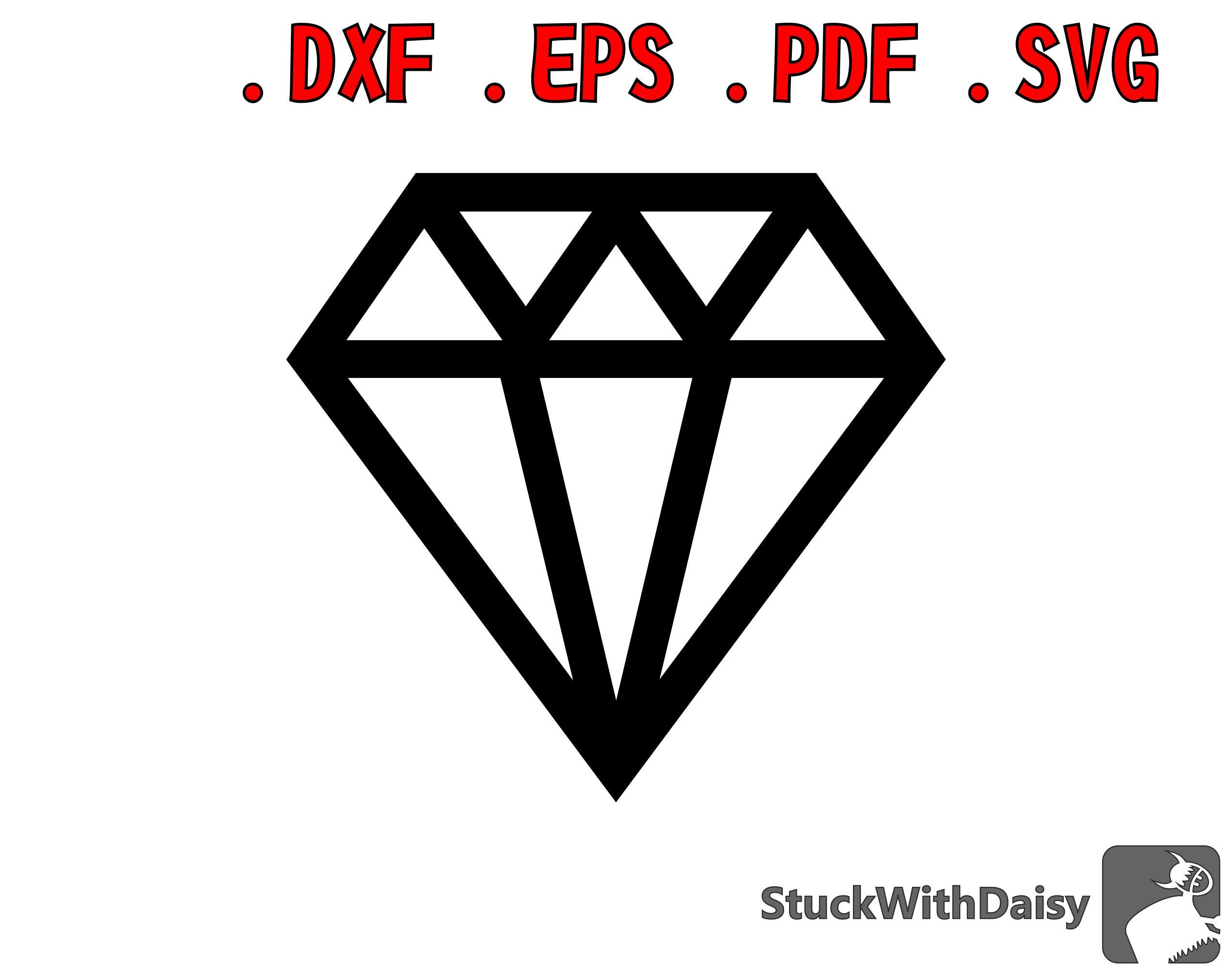 5 Individual Diamonds Shapes Valentines Outlines Digital Download ...