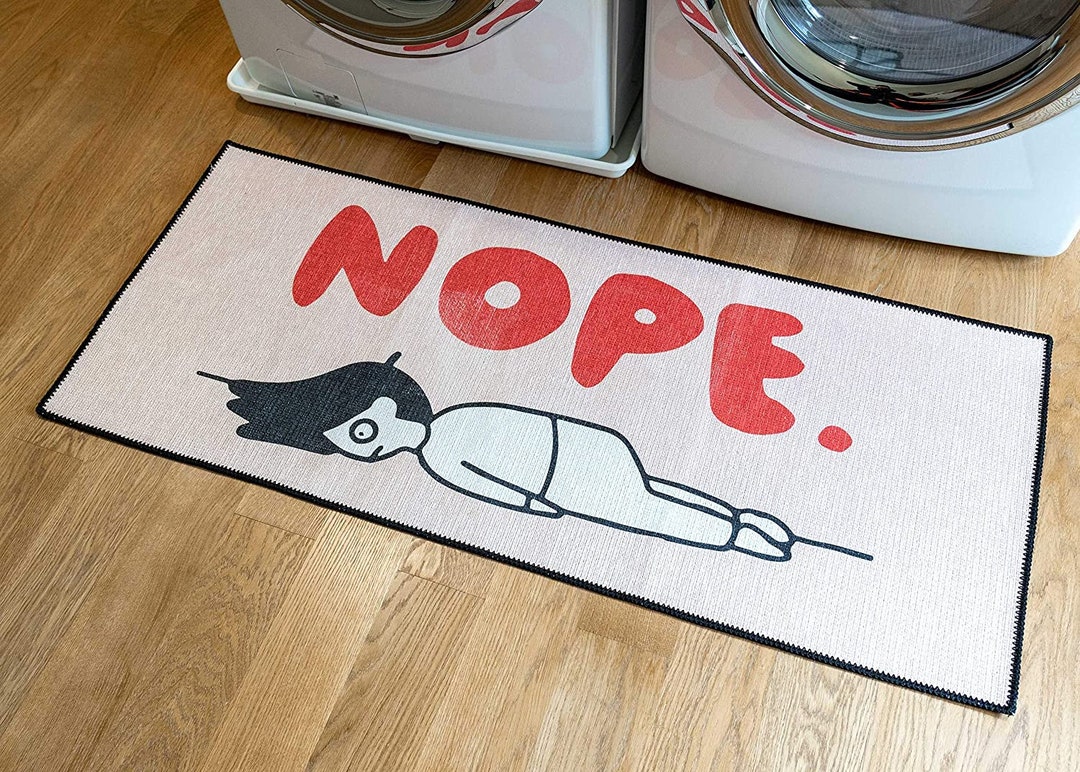 NOPE - Soft Woven Rugs, 24x56 Laundry Room Rug, Funny Non Skid Rubber ...