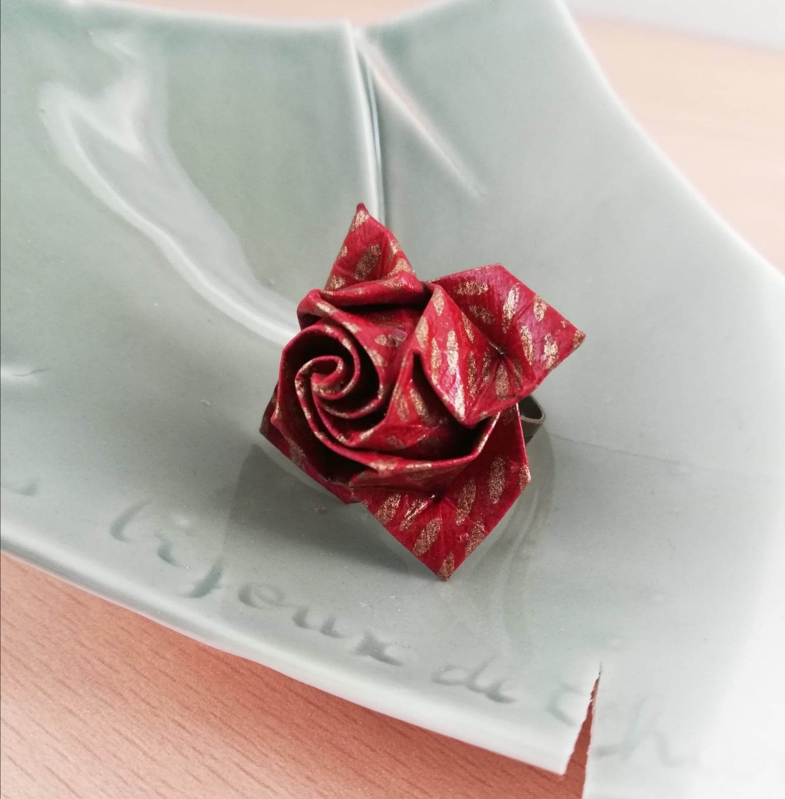 Origami Red Rose Rings, Origami Paper Roses, Origami Rose Jewelry - Etsy