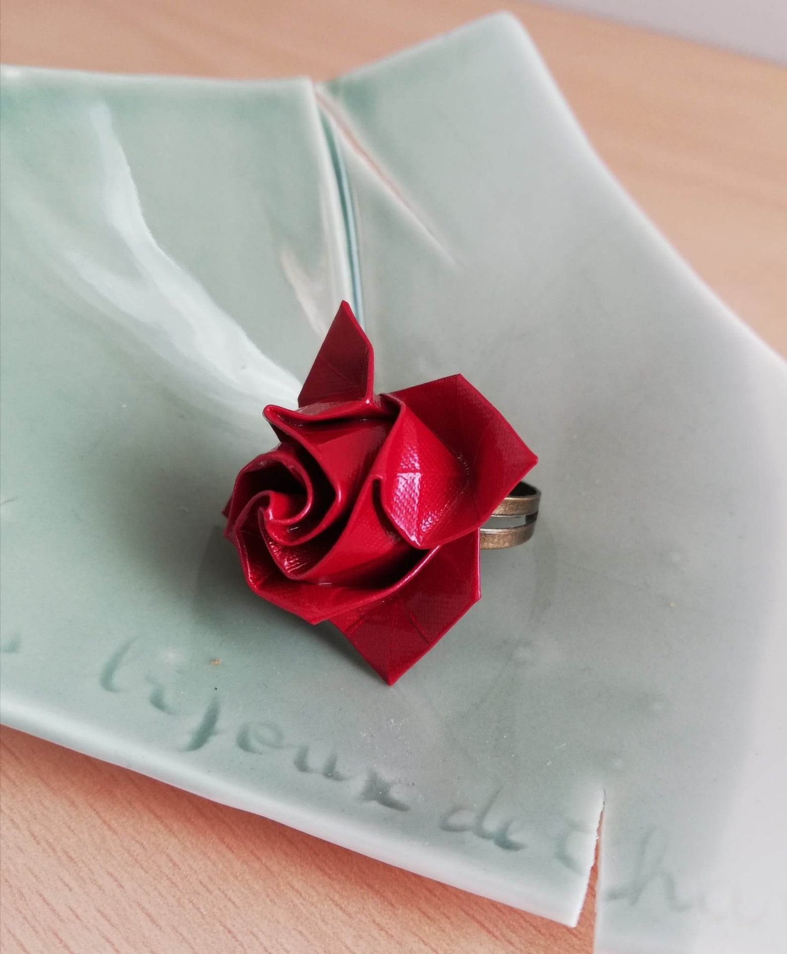 Origami Red Rose Rings, Origami Paper Roses, Origami Rose Jewelry - Etsy
