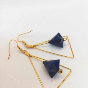 Origami Diamond Earrings, Origami Diamonds Paper Triangular Creoles - Etsy