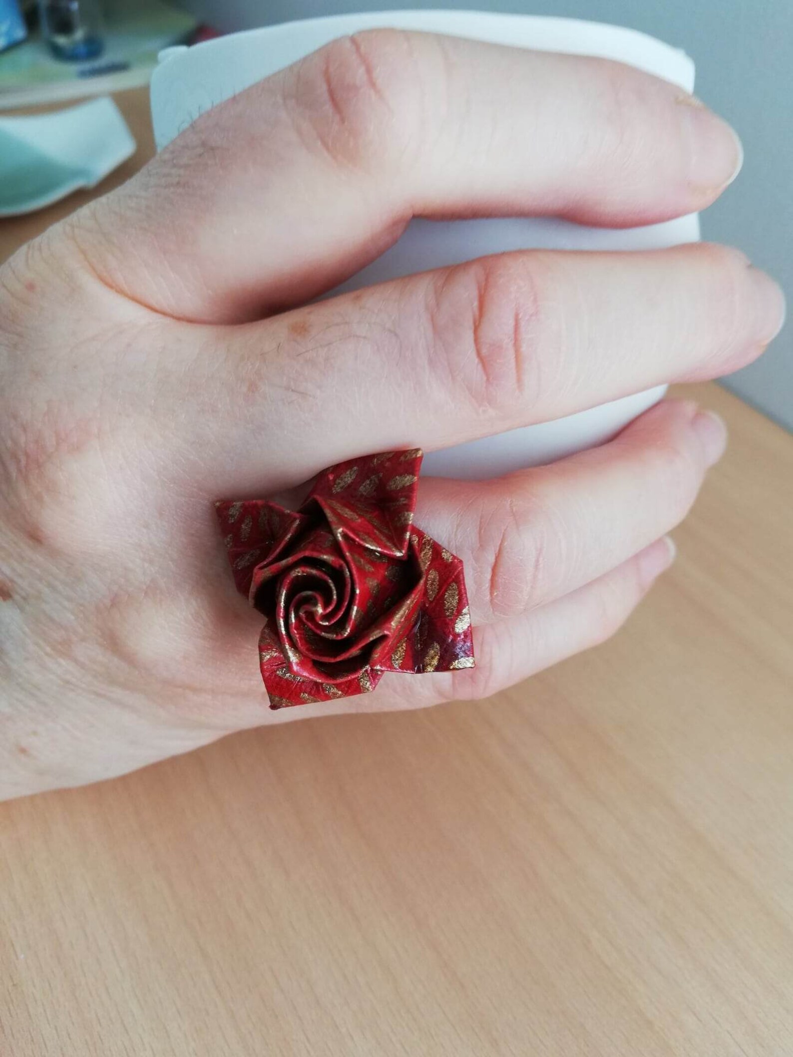 Origami Red Rose Rings, Origami Paper Roses, Origami Rose Jewelry - Etsy