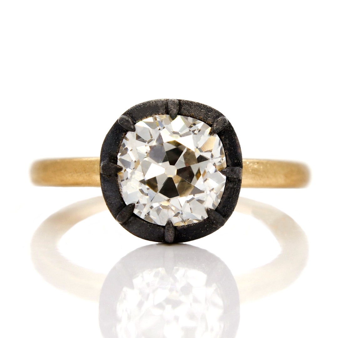 2.01 Ct Old Mine Cut Diamond Solitaire Ring, GIA Certified - Etsy