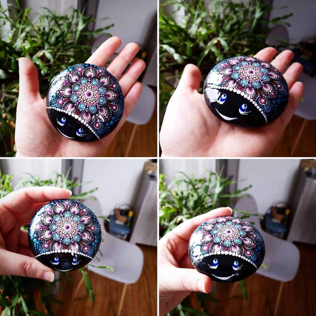 Customizable Ladybug Mandala Lucky Stone - Etsy