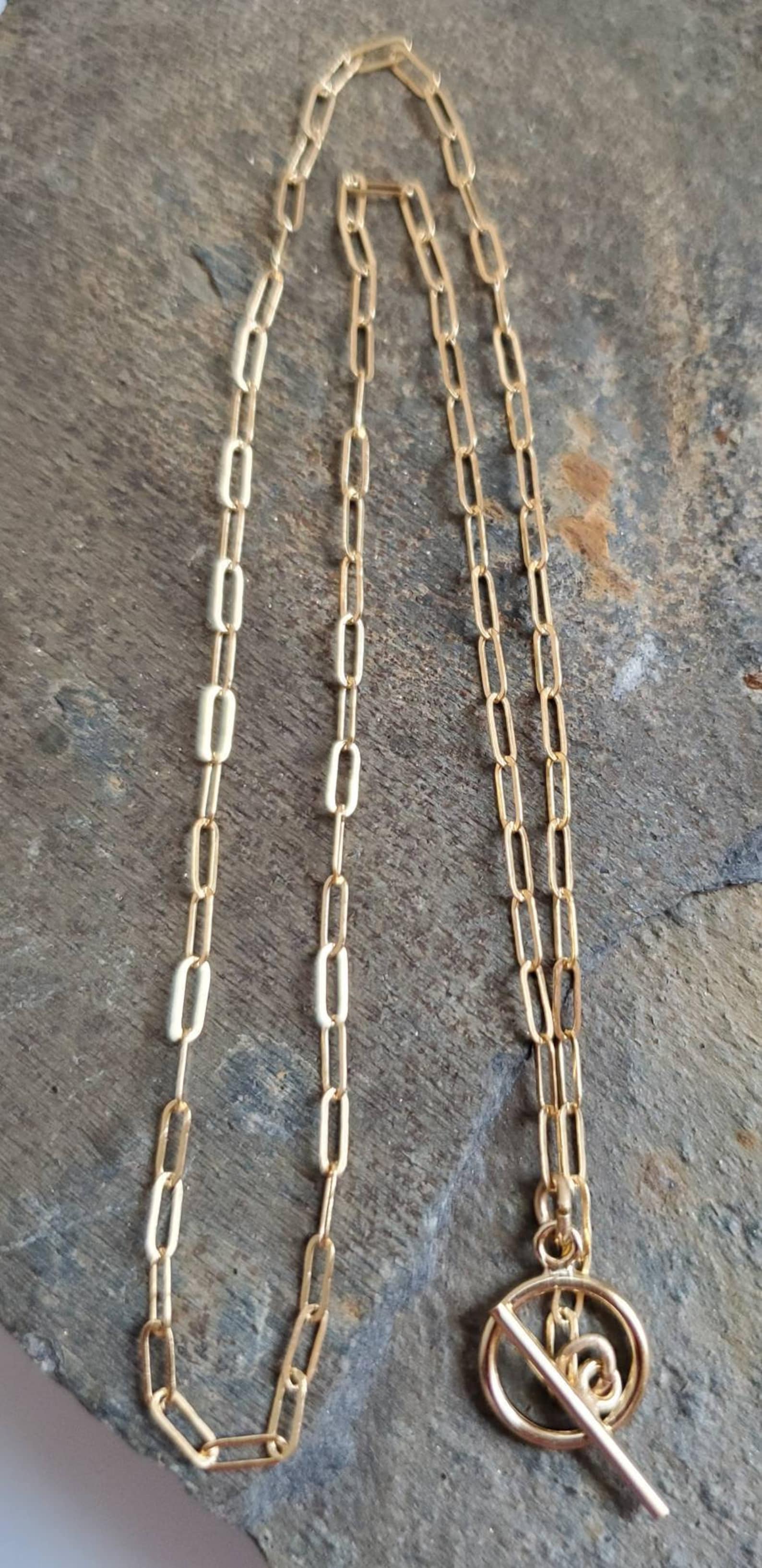 Delicate Dainty 14k Gold Drawn Cable Chain Toggle Clasp - Etsy