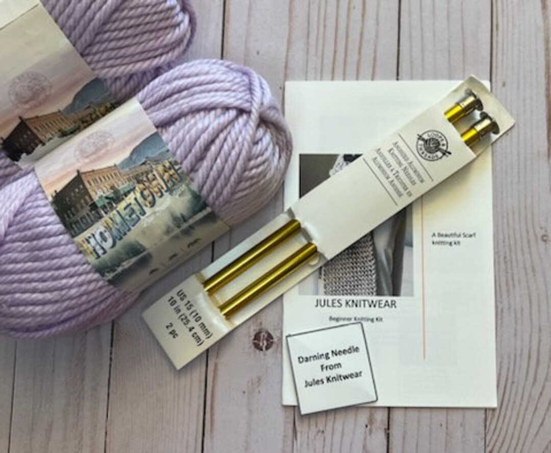 Beginner Knitting Kit. Scarf Knitting Kit. Knit Scarf. Learn to Knit ...