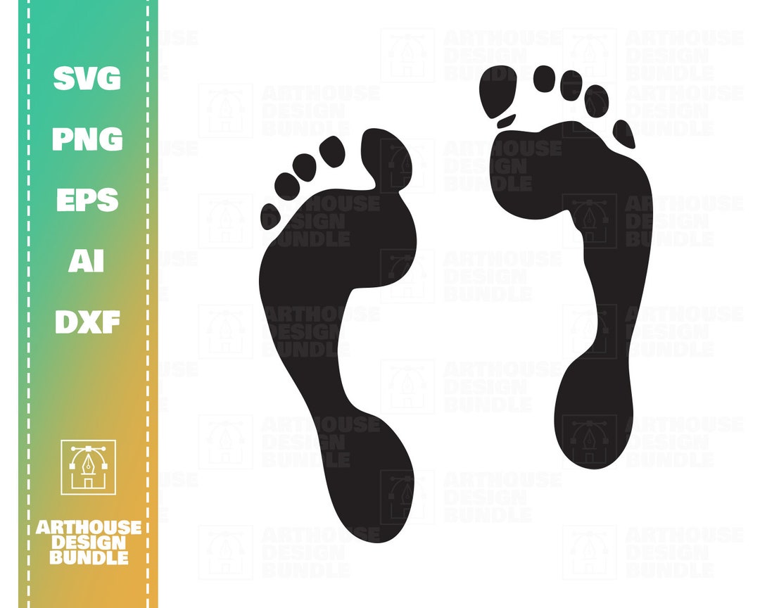 Foot Print SVG, Footprint Clipart, Footprint Cricut, Footprint Vector ...