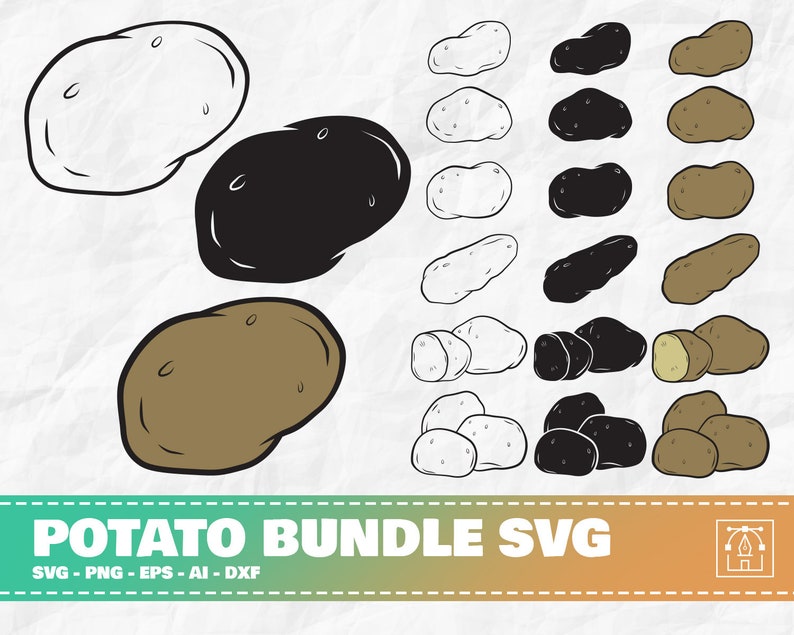 Potato Bundle SVG Potato Clipart Potato Svg Potato Cricut | Etsy