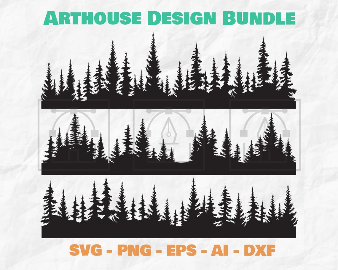 Treeline Forest SVG Tree Clipart Svg Tree Silhouette Svg - Etsy UK