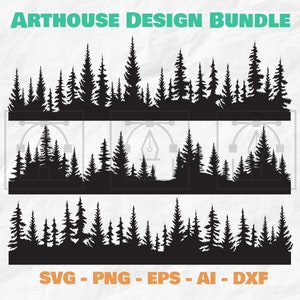 Treeline Forest SVG, Tree Clipart Svg, Tree Silhouette Svg, Tree Line ...