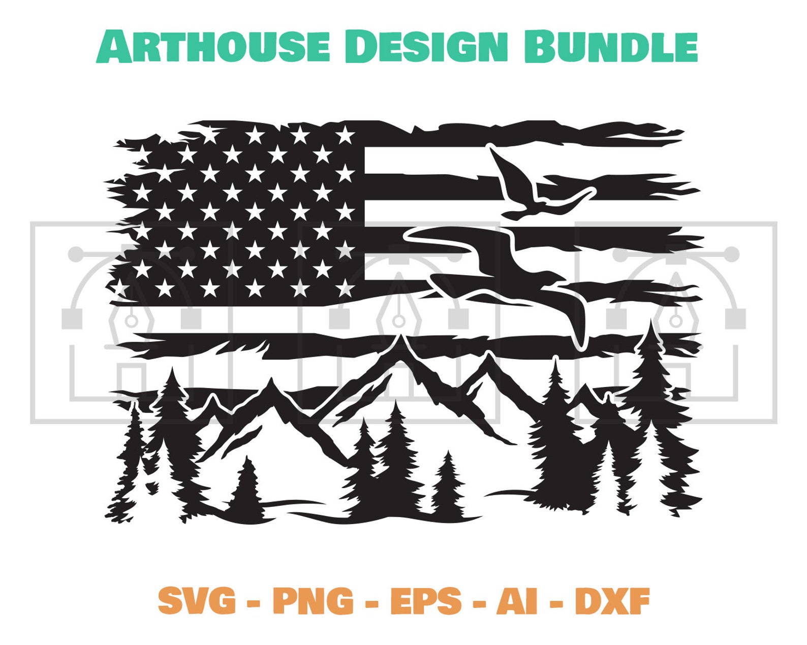 Distressed Mountain Flag Mountain Svg Mountain Clipart - Etsy