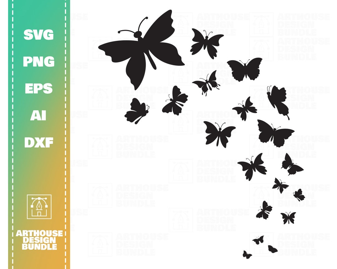 Butterfly Swarm Svg Butterfly Clipart Svg Butterfly Cricut Svg