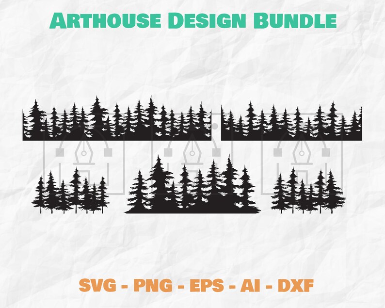 Forest Line SVG, Treeline Svg, Tree Svg, Tree Clipart Svg, Forest ...