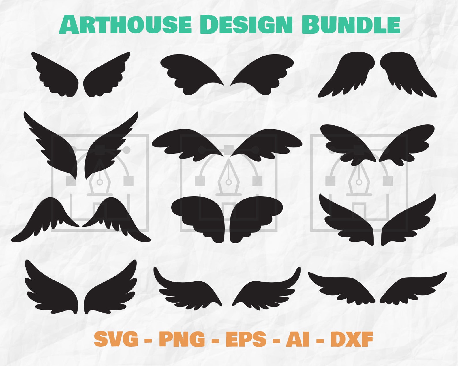 Angel Wings SVG Bundle Wings Clipart Wings Svg Wings - Etsy