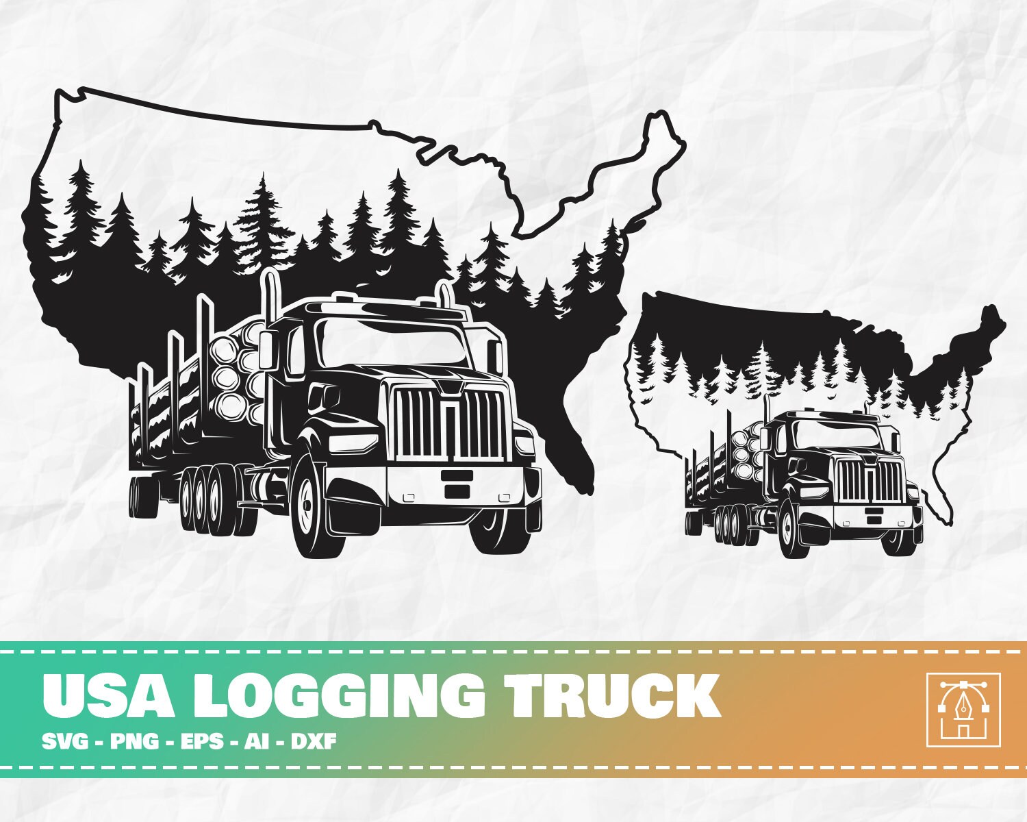 USA Logging Truck Logging Truck Svg Lumberjack Svg - Etsy