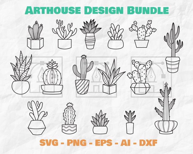 Potted Cactus SVG Cactus SVG Bundle Cactus Cricut Cactus - Etsy