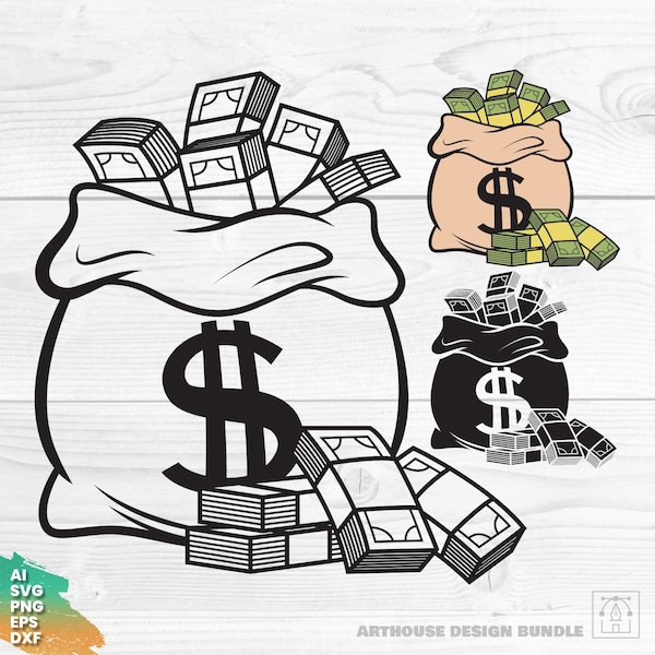 Money Bag Svg - Etsy