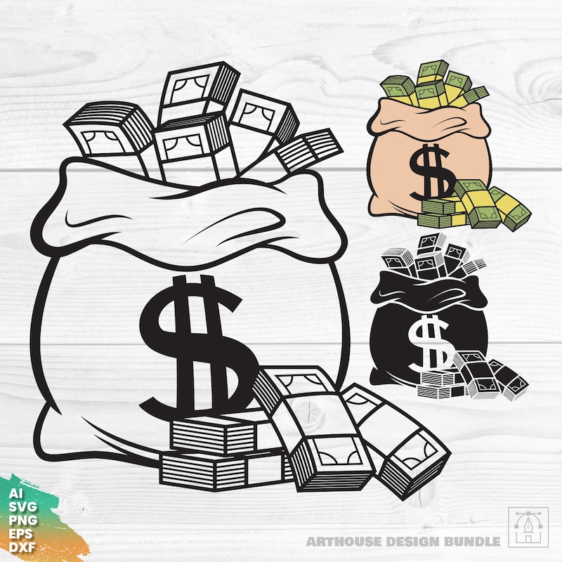 Money Bag Svg - Etsy