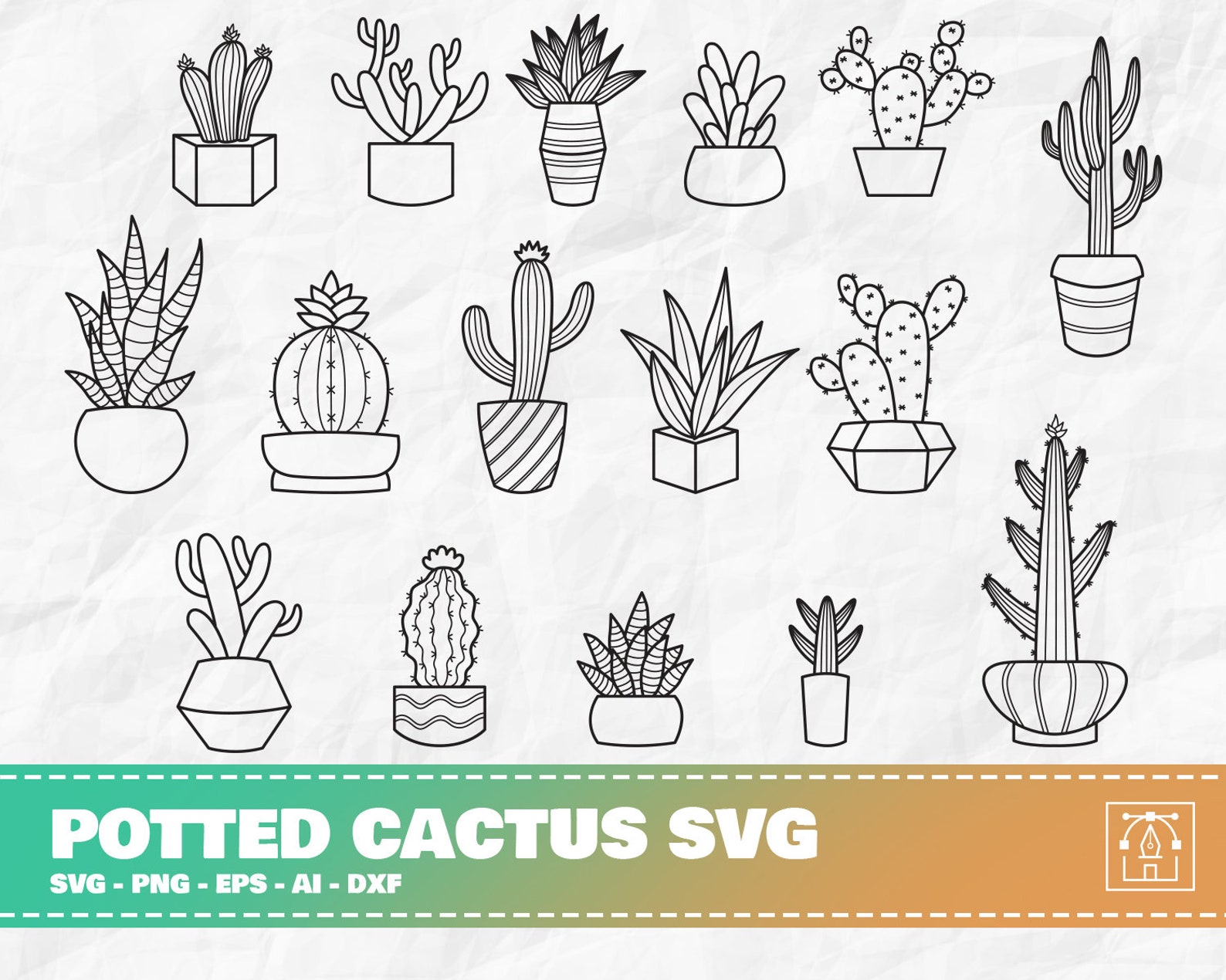 Potted Cactus SVG Cactus SVG Bundle Cactus Cricut Cactus - Etsy