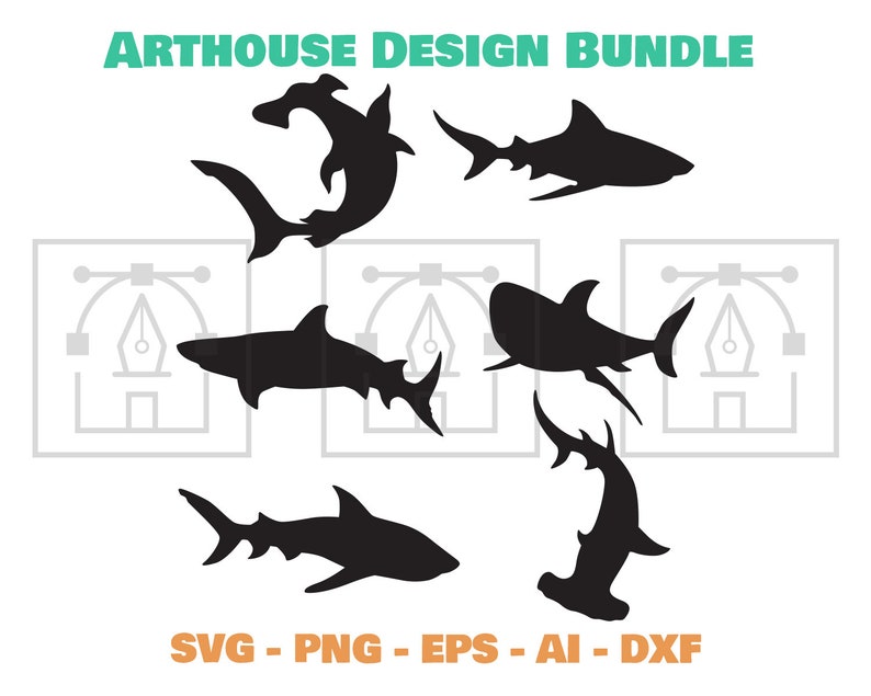 Vector Shark Cut Files For Silhouette Eps Shark Files for Cricut Shark ...
