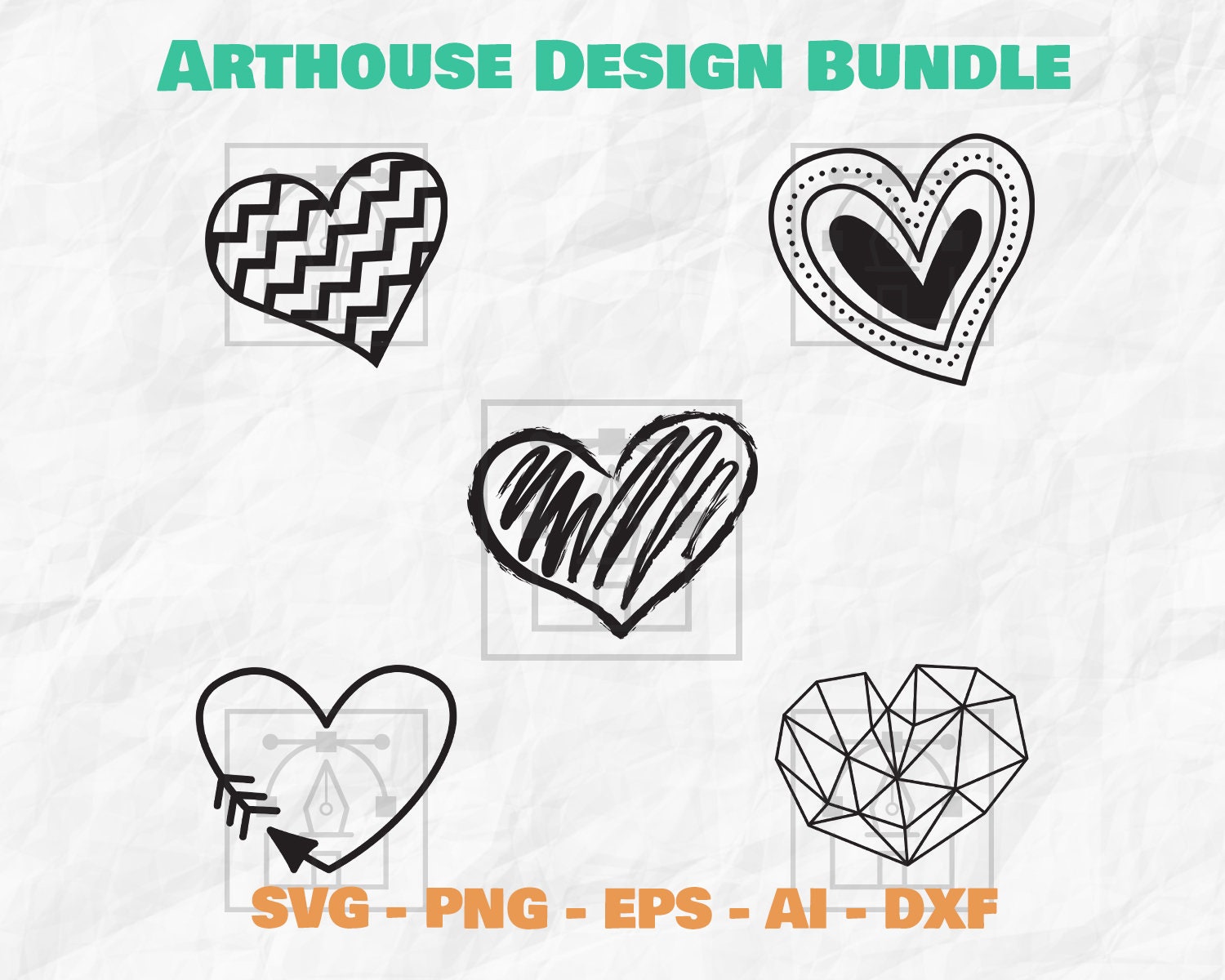 Heart Design Bundle Valentines Day Svg Love Svg Romance - Etsy