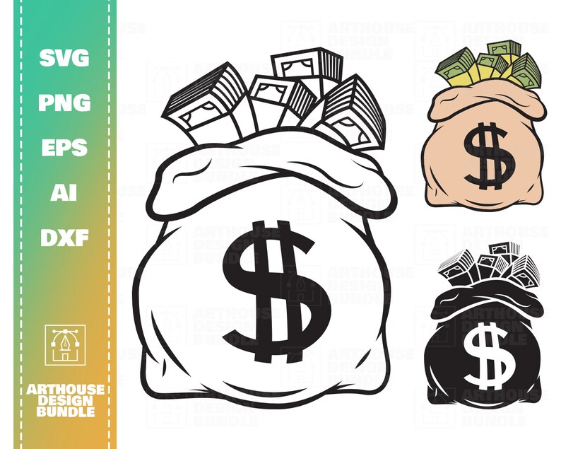 Money Bag SVG Money Bag Clipart Cash Bag Svg Bank Bag Svg | Etsy UK