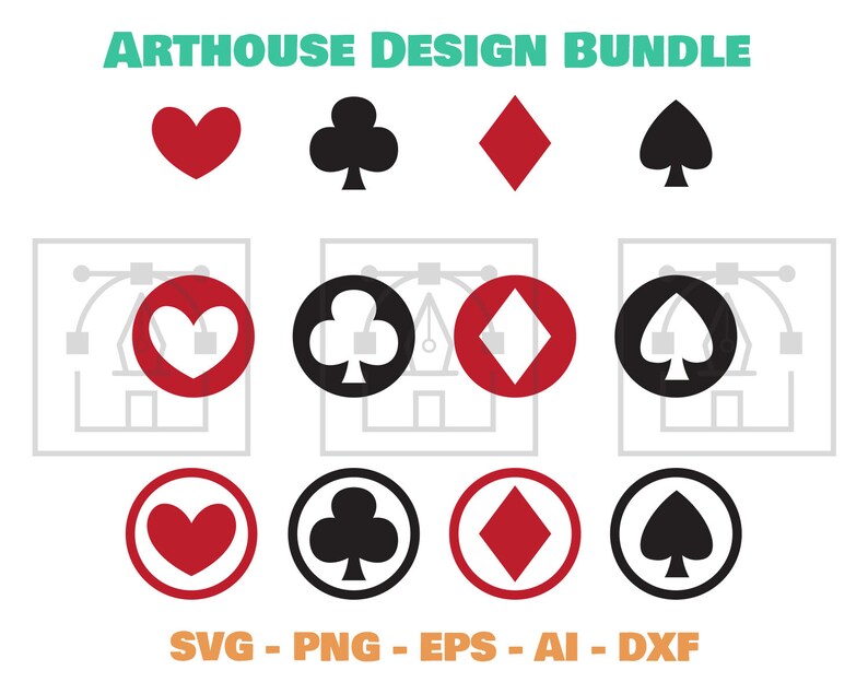 Card Suits SVG Card Suit Bundle Poker Svg Playing Card Svg | Etsy