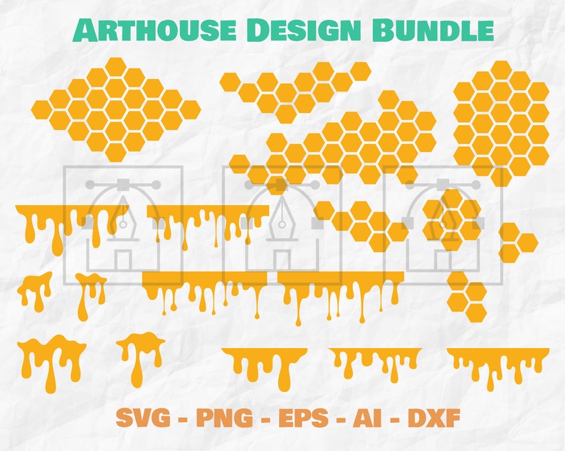 Honey SVG Bundle Honey Drip Svg Honeycomb Svg Honey Pattern - Etsy